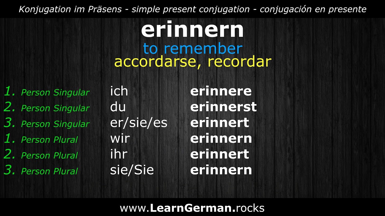 Deutsch Lernen | Verben 108 | erinnern ⇔ to remember | Verben im ...