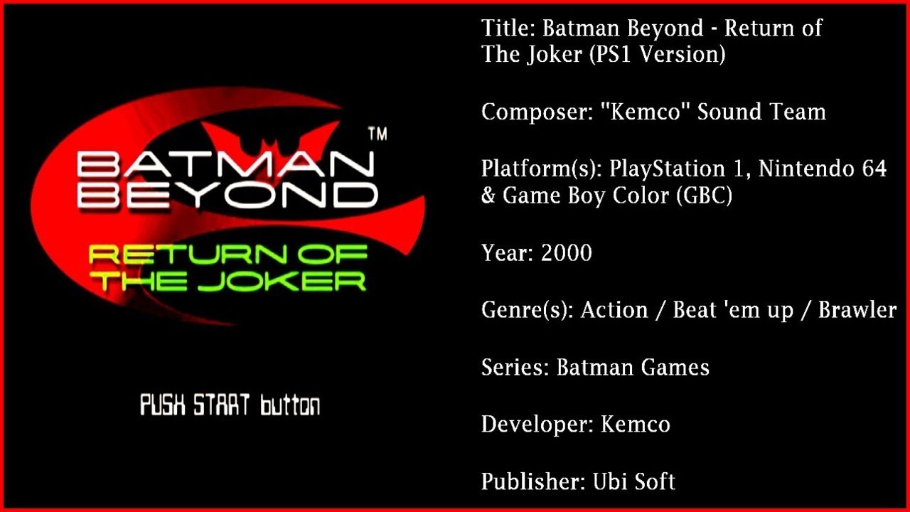 Batman Beyond: Return of The Joker (PS1) [Soundtrack in FULL HD & 320 ...