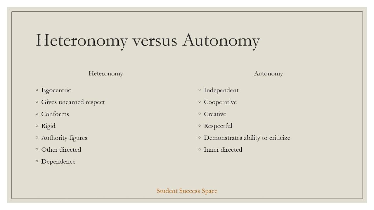 Heteronomy versus Autonomy in Learning - YouTube