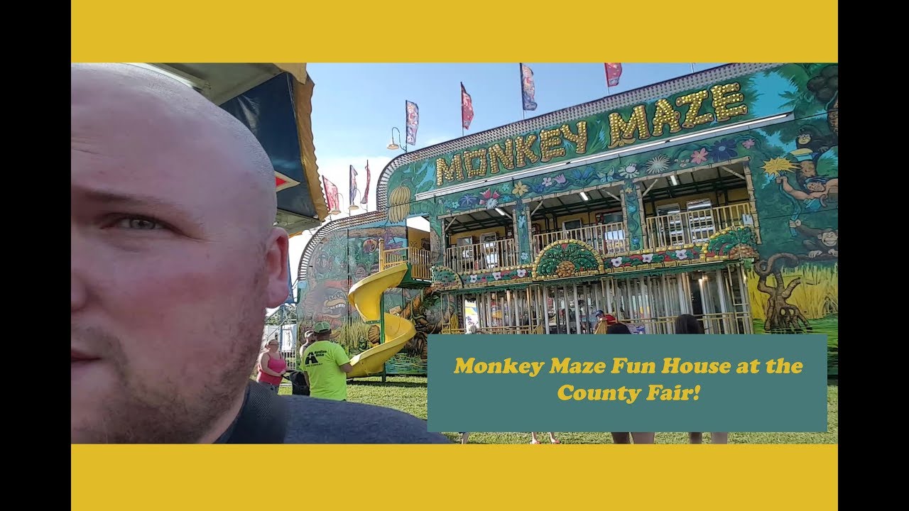 Going through the "Monkey Maze" mirror maze fun-house at the County ...