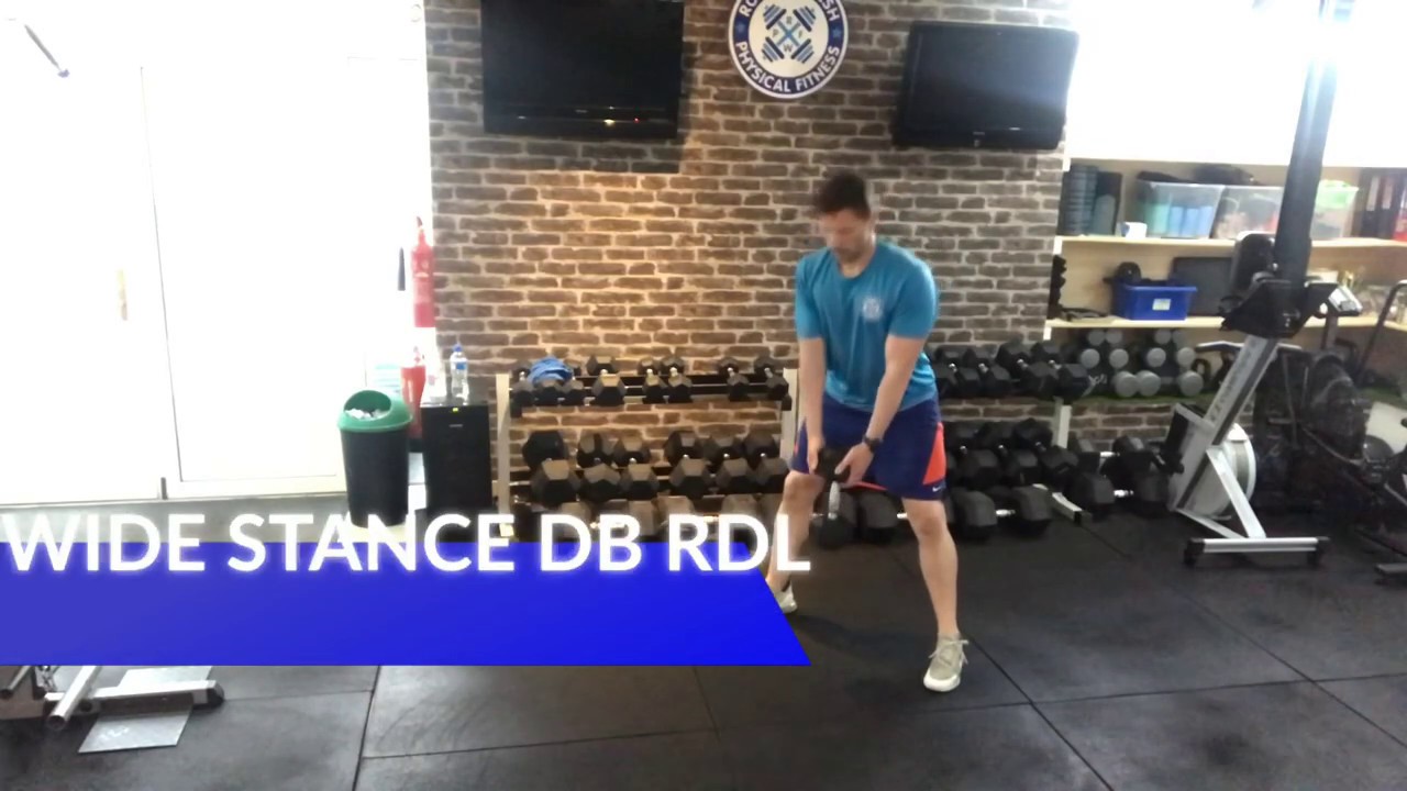 Wide stance banded Dumbbell Rdl - YouTube