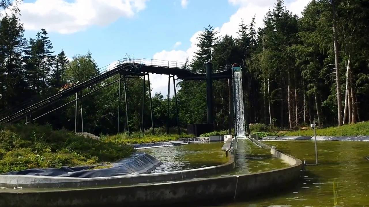 Europe's steepest water roller coaster - FREEFALL DROP! - YouTube