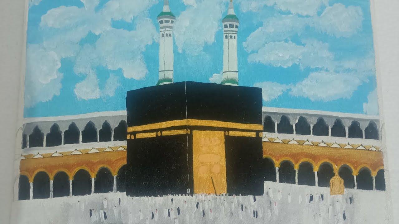 kaba Sharif painting 🎨🖌️ / easy kaba drawing and painting/ acrylic ...