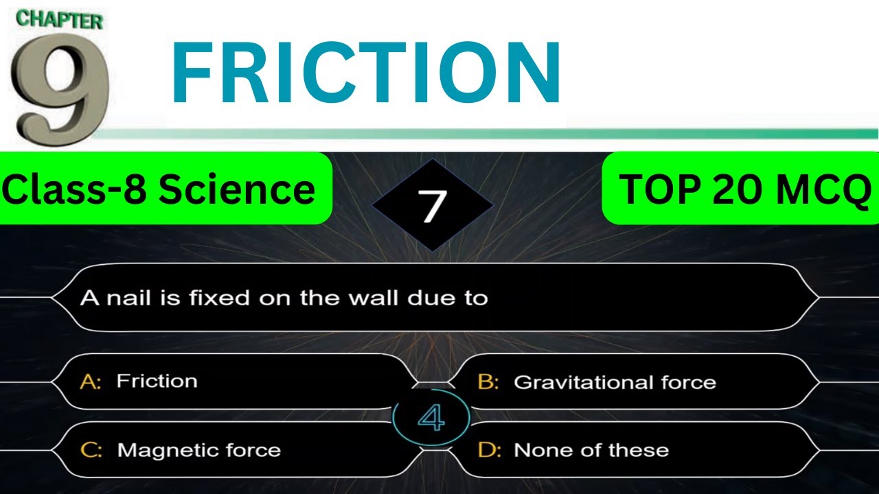 Most important MCQ | Ch 12 Science class 8 | FRICTION | - YouTube