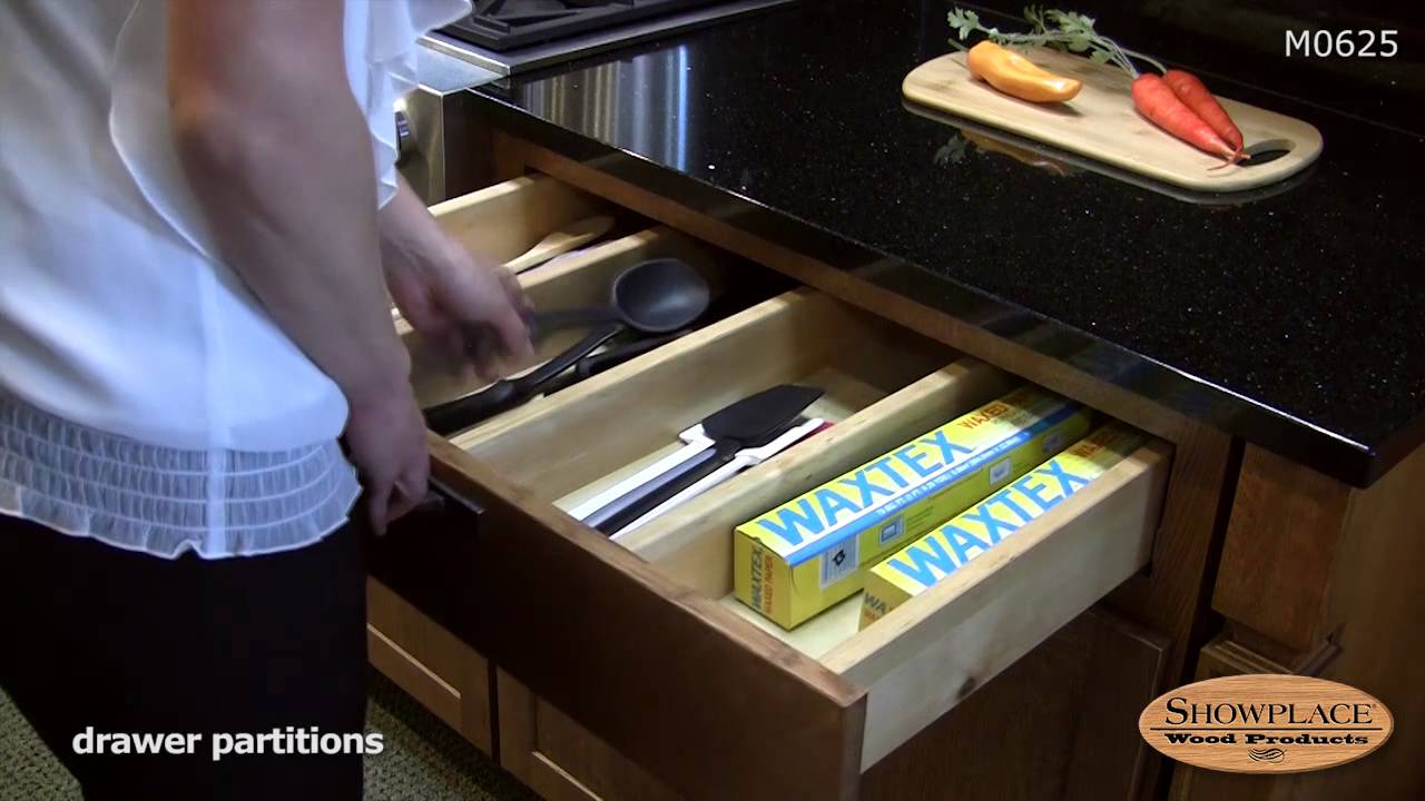 Drawer partitions - Showplace kitchen convenience accessories - YouTube