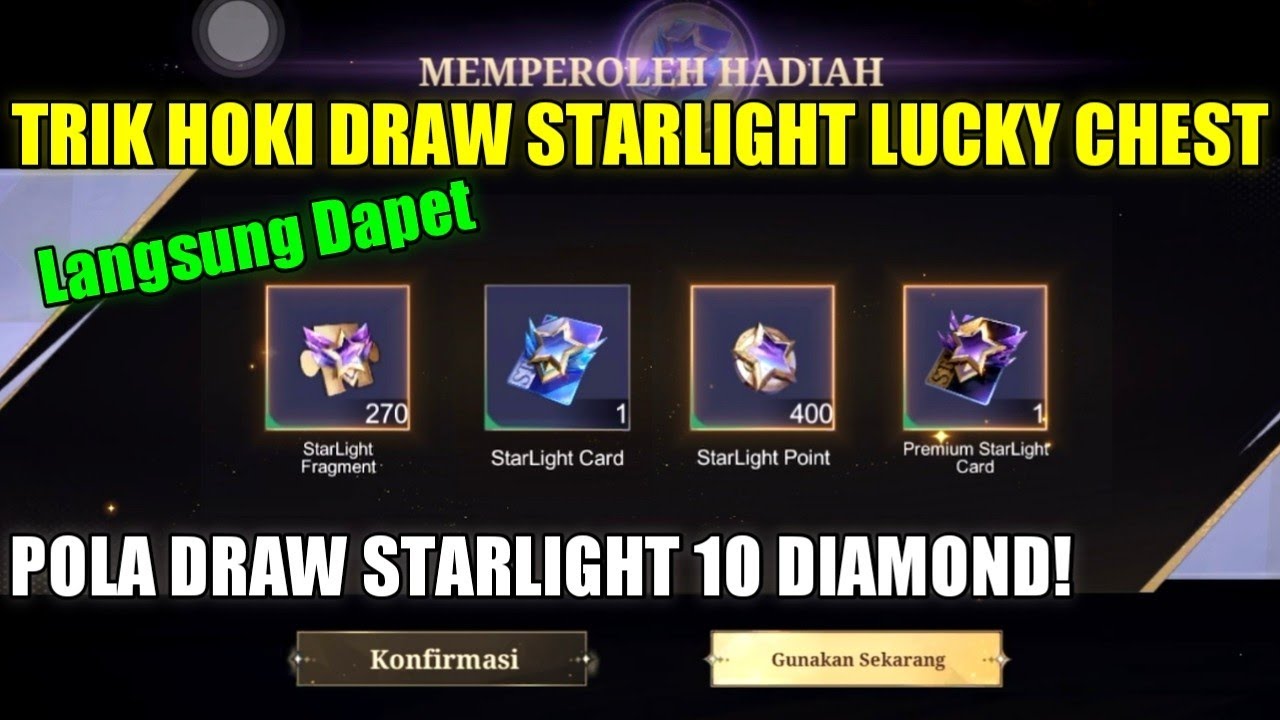 TRIK HOKI DRAW STARLIGHT LUCKY CHEST 10 DIAMOND! LANGSUNG DAPET ...