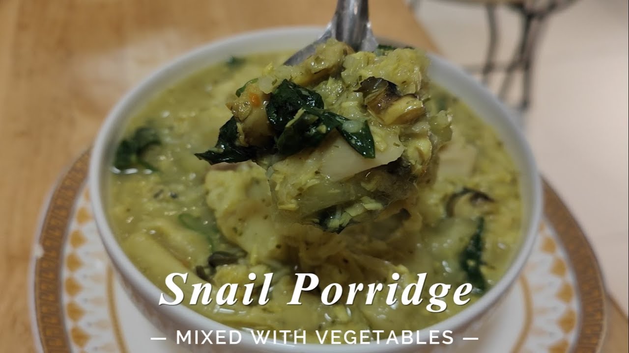 Snail Porridge mixed with Vegetables | វិធីធ្វើ បបរផិ រឺ បបរខ្យង ...