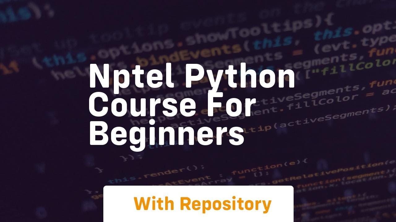 nptel python course for beginners - YouTube