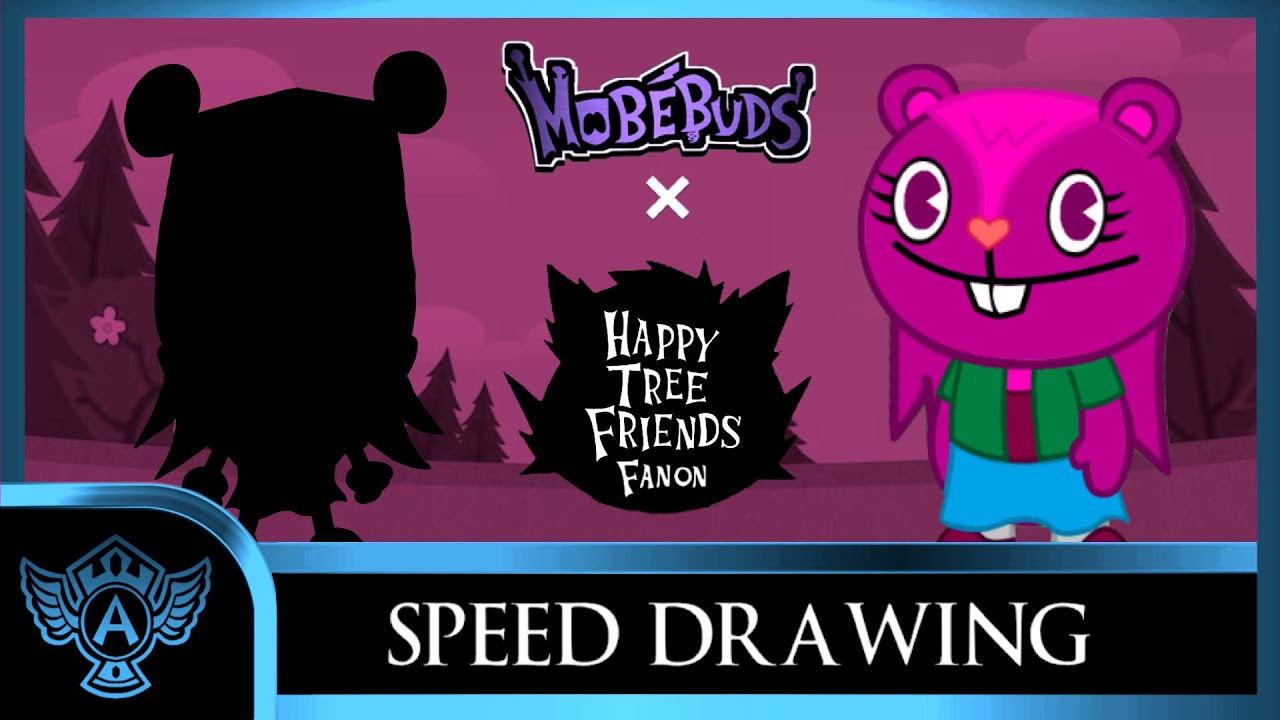 Speed Drawing: Happy Tree Friends Fanon - Delly | Mobebuds Style - YouTube