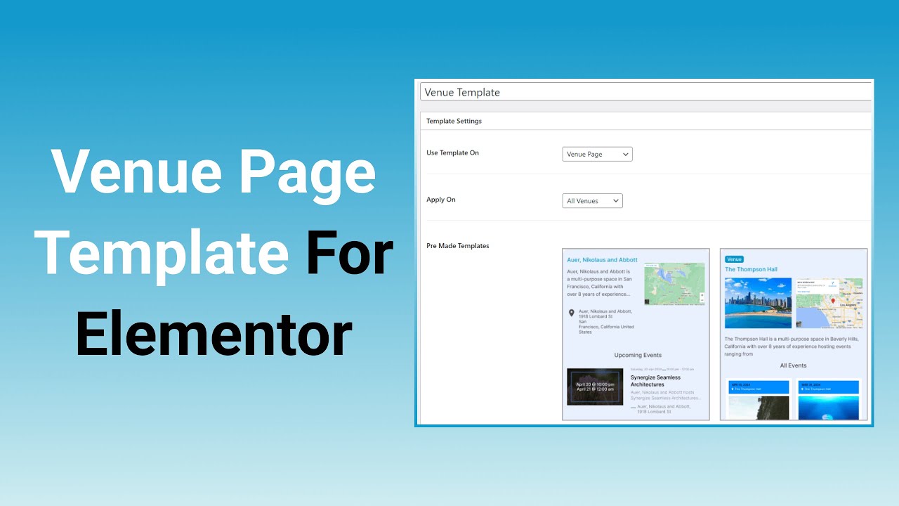 Venue Page templates || Event Single Page Builder Pro For The Events ...