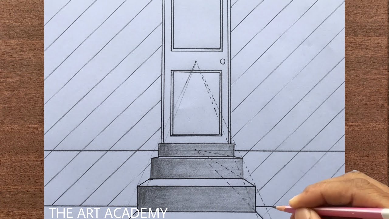How to Draw Perspective Staircase using Pencil | Easy Drawing Step by ...