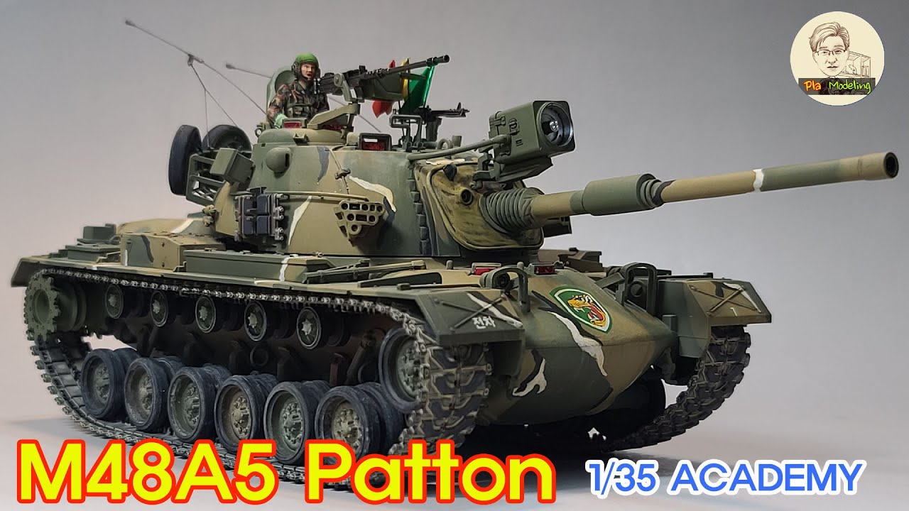 Academy 1/35 M48A5 Patton tank painting(아카데미사 1/35 M48A5 패튼전차 도색) - YouTube