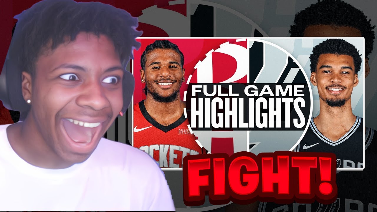 WEMBY & DILLON BROOKS FIGHT 🤣 Lvgit Reacts To ROCKETS at SPURS | FULL ...
