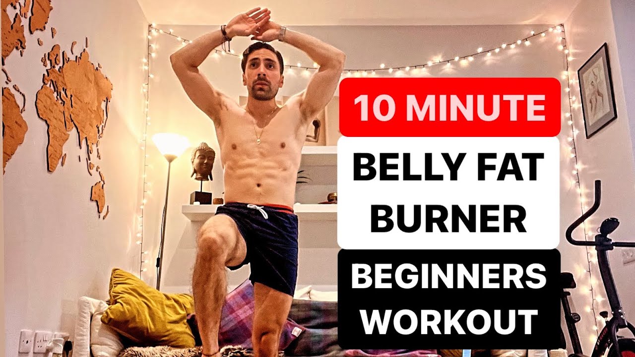 10 MINUTE BELLY FAT BURNING WORKOUT FOR BEGINNERS AT HOME - YouTube