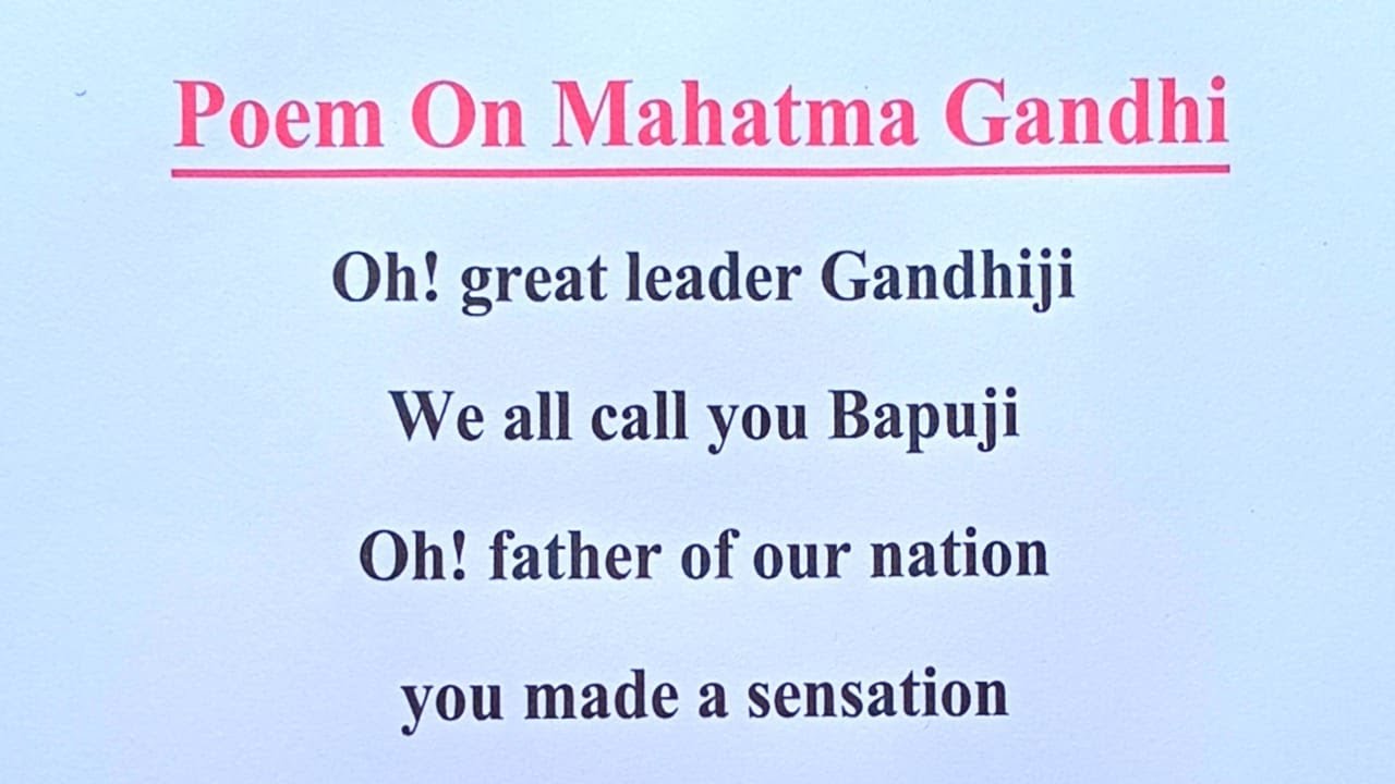 Poem On Mahatma Gandhi in English/Mahatma Gandhi Poem in English/Gandhi ...