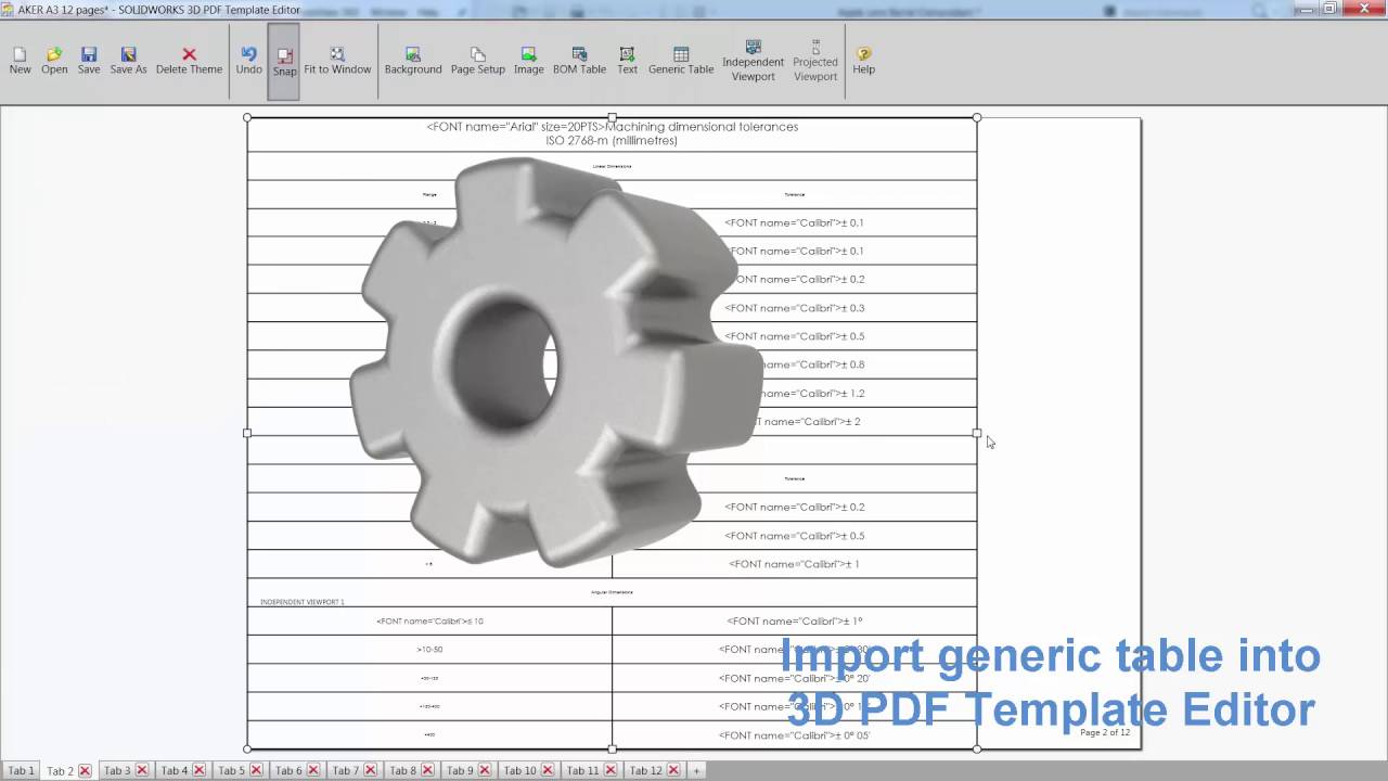 Import Generic Table in 3D PDF - YouTube