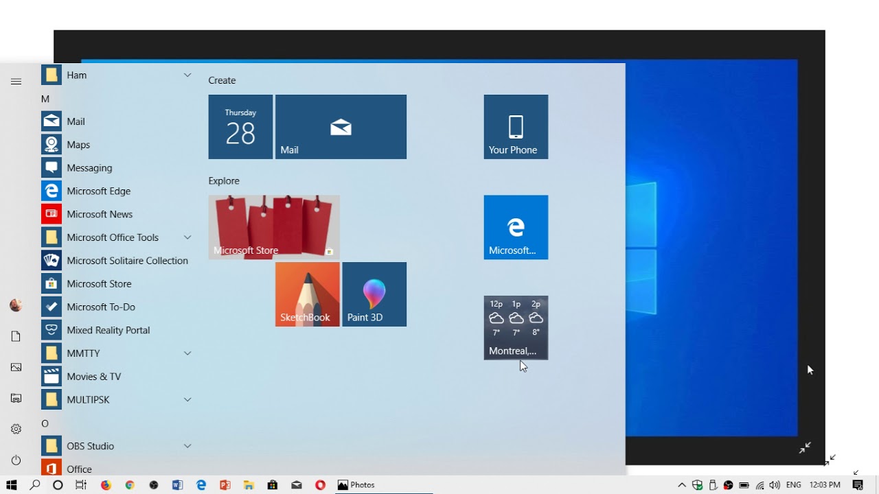 Windows 10 April 2019 update Start menu has been improved - YouTube