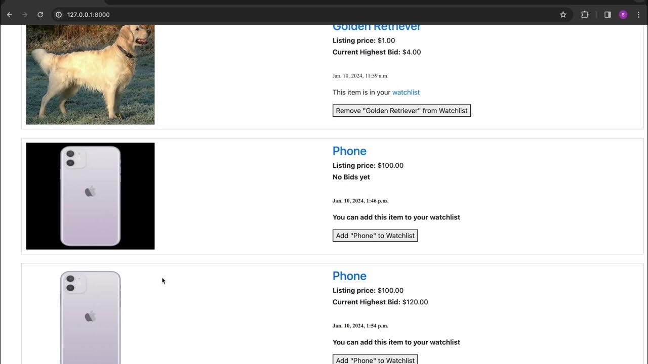 CS50W Project 2: Commerce - Shermaine Ng - YouTube
