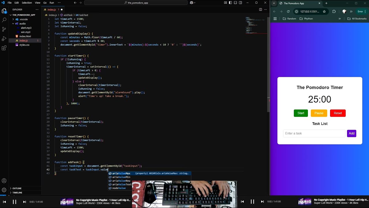 Asmr Coding With Me Advanced Pomodoro Timer App Using Html Css And 4101