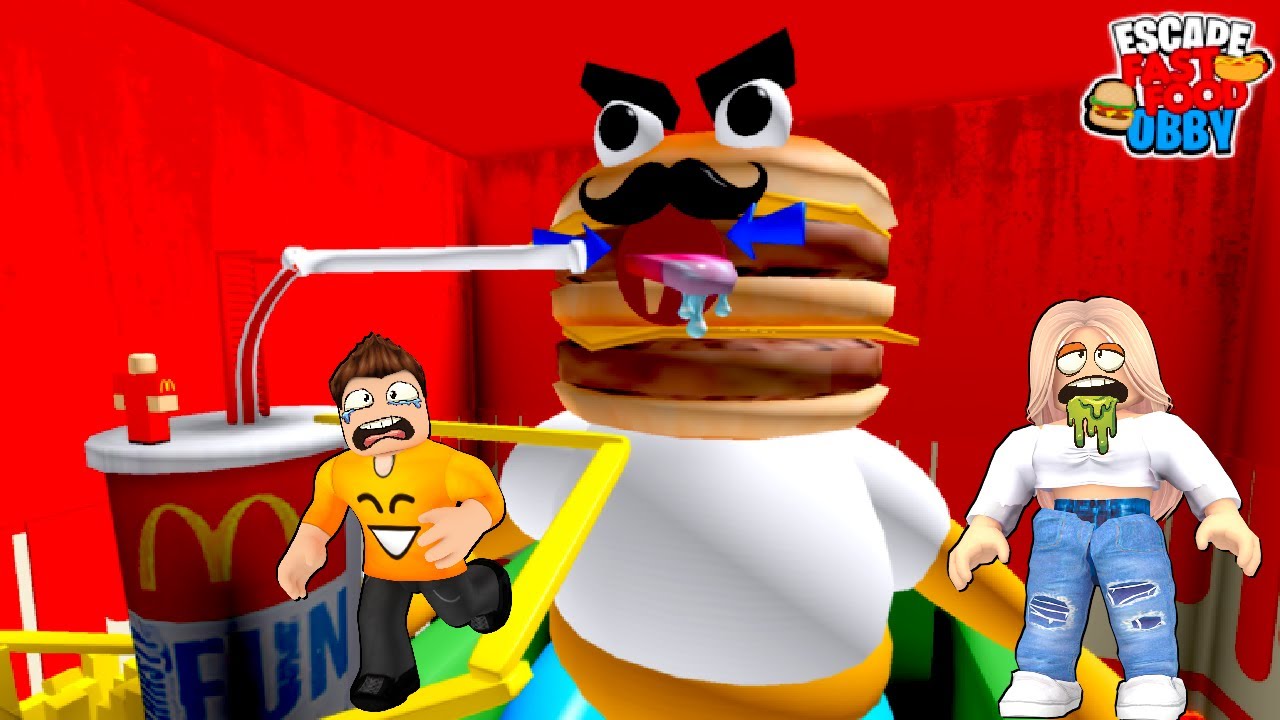 UCIEKAMY PRZED STRASZNYM BURGEREM w ROBLOX! (Escape Fast Food Obby ...