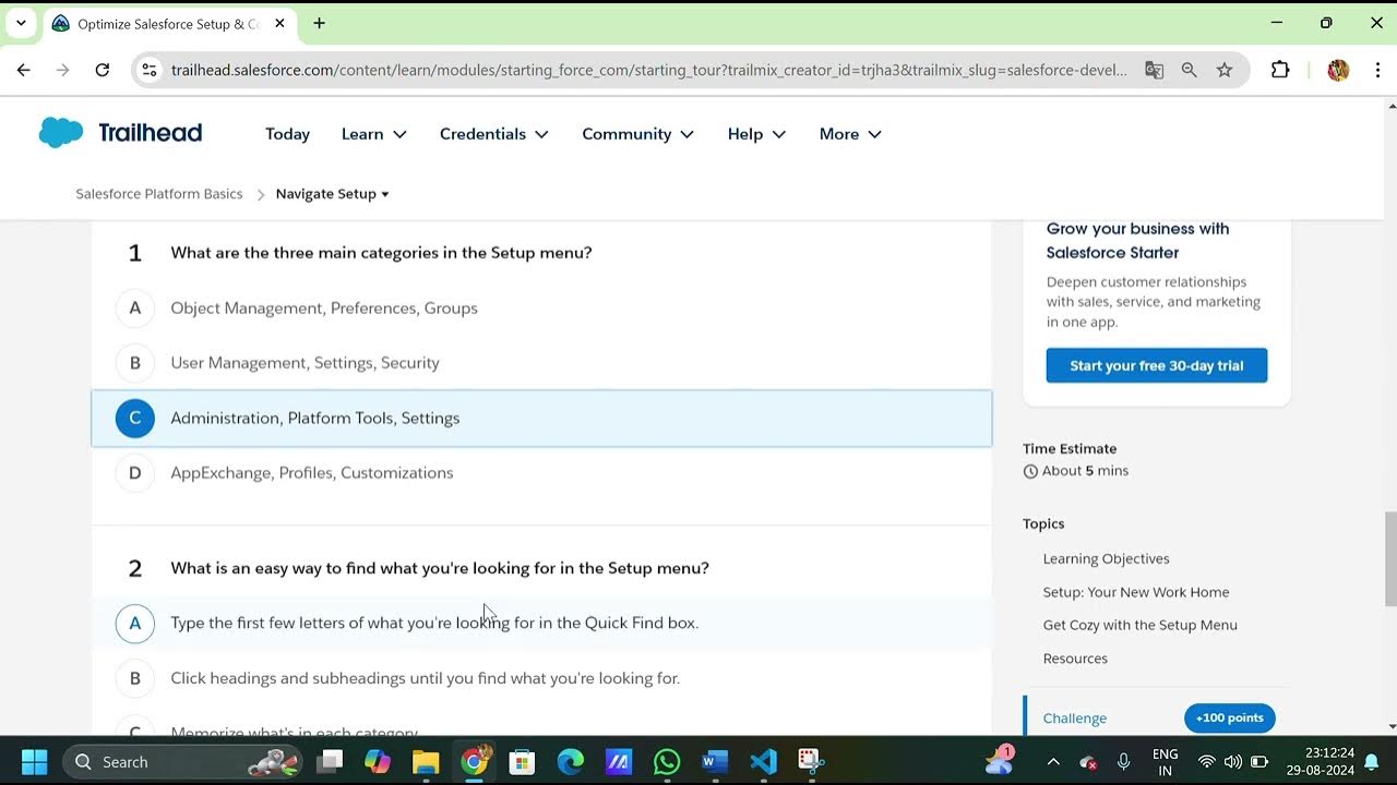 Navigate Setup | Salesforce Platform Basics - YouTube
