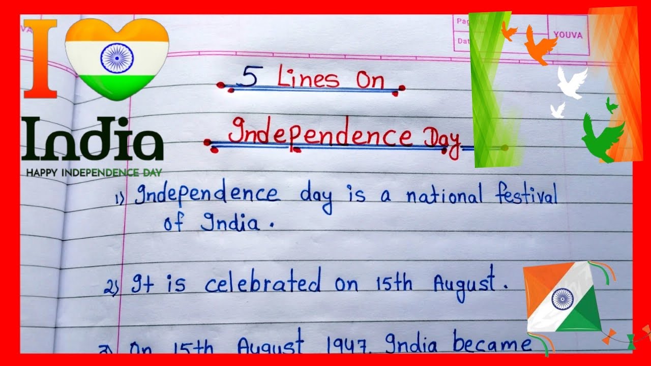 5 lines on independence day in english 2023 / 15 august essay 5 lines ...