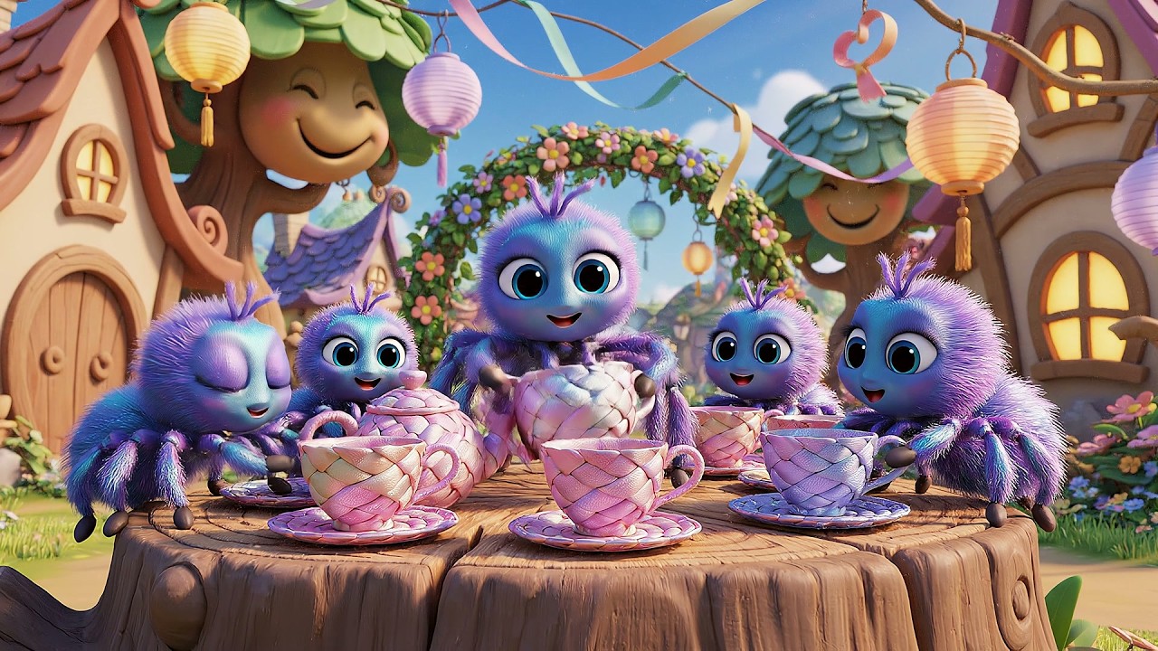Little Miss Muffet Spider Tea Party | Little Spiders Nursery Rhymes ...