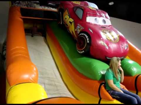 Cars Double Inflatable Slide - YouTube