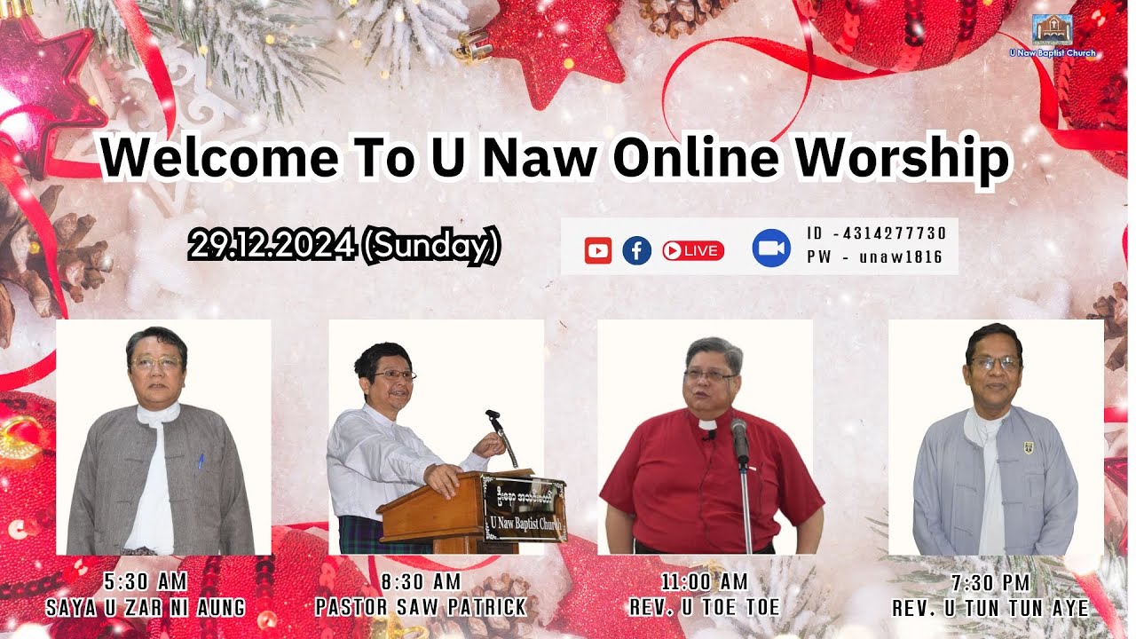 29.12.2024(Sunday) 11:00 AM - Welcome To U Naw Worship - YouTube