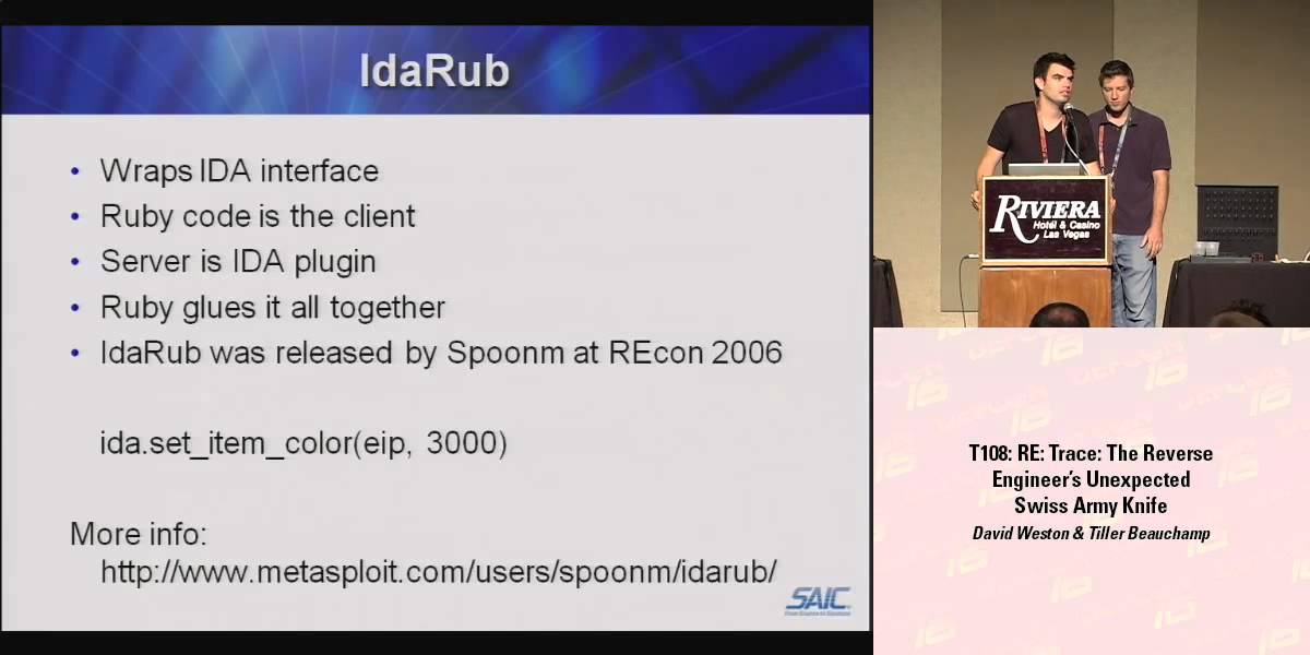 DEF CON 16 - David Weston & Tiller Beauchamp : RE:Trace - YouTube