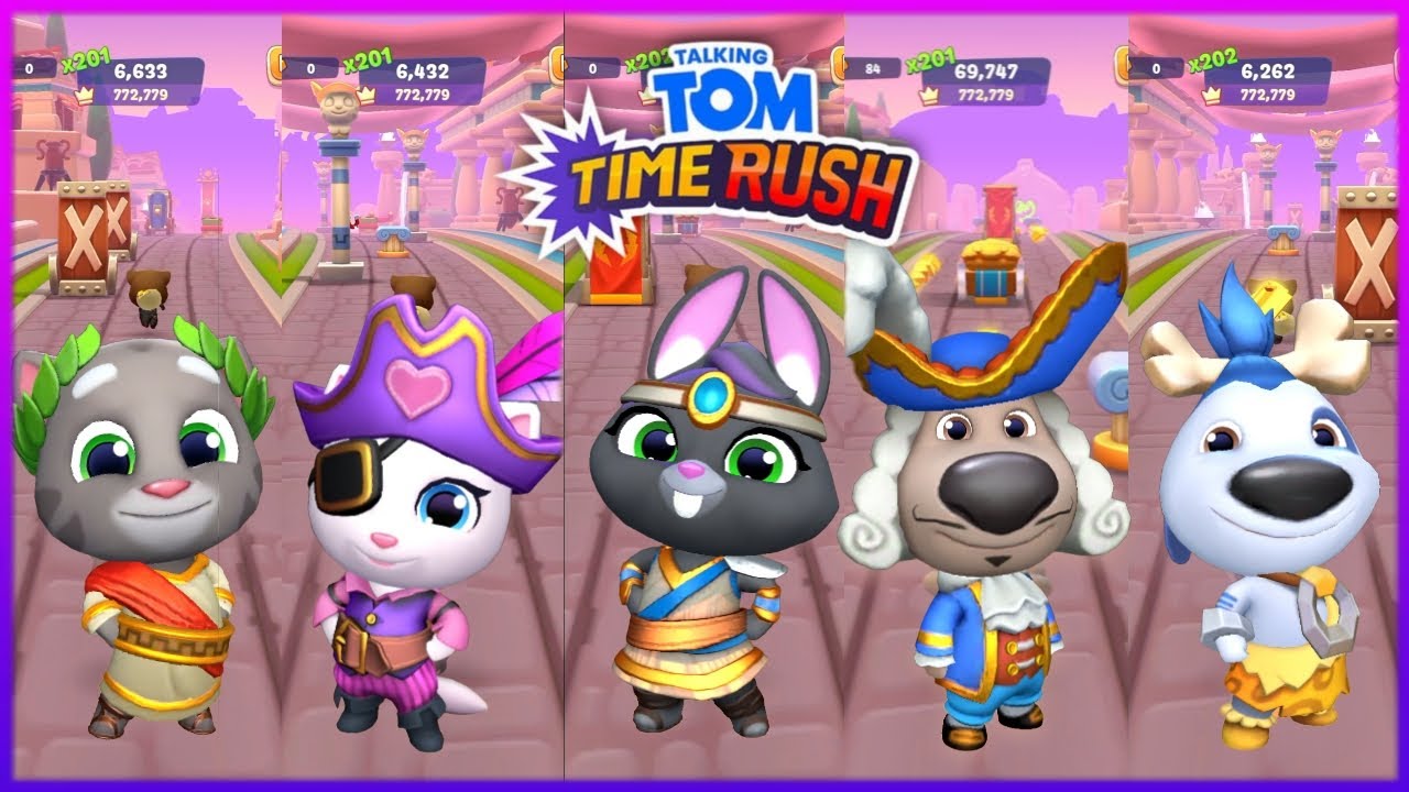 TALKING TOM TIME RUSH - ALL NEW OUTFIT RUSH | EXCITED ALL CHARACTERS ...