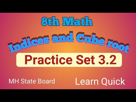 Class 8 maths/Chapter number 3-Indices and Cube root, Practice set 3.2 ...