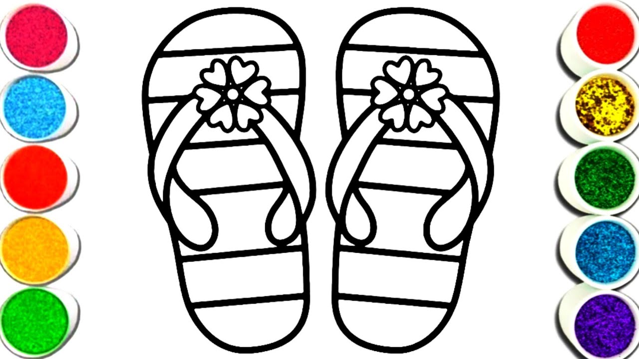 Learn How to Draw Flip Flop Easy and Beautiful for Kids and Toddlers ...