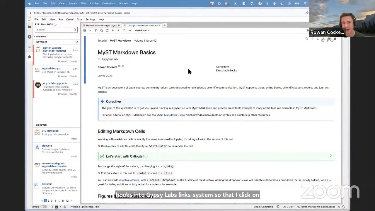 Scientific writing in JupyterLab with MyST Markdown - YouTube