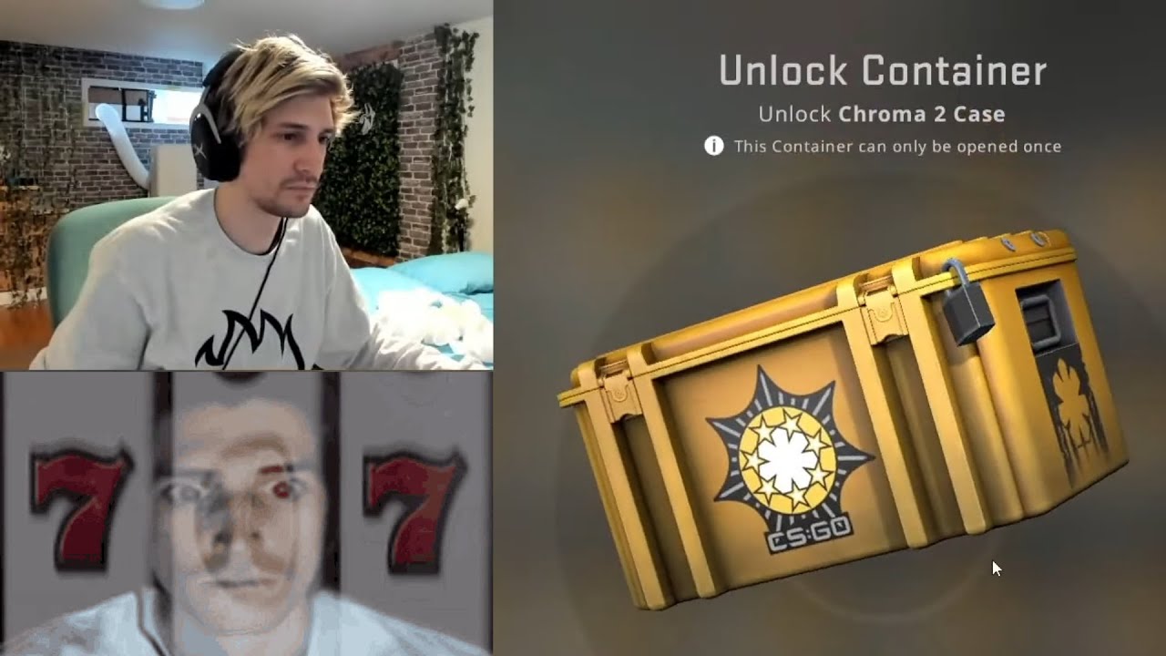 xqc opens a case mid-game before activating gamba aim - YouTube
