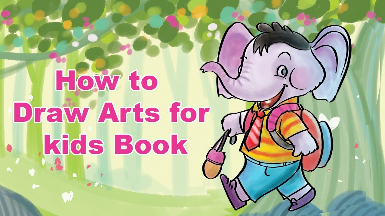 How to draw art for kids Book | illustration | Background | Coloring ...