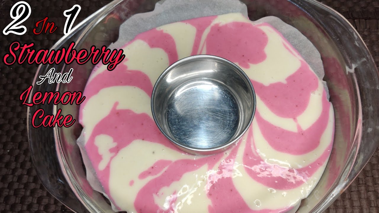 Strawberry and lemon cake 🍰 | 2 in 1 Strawberry and lemon Cake kitchen ...