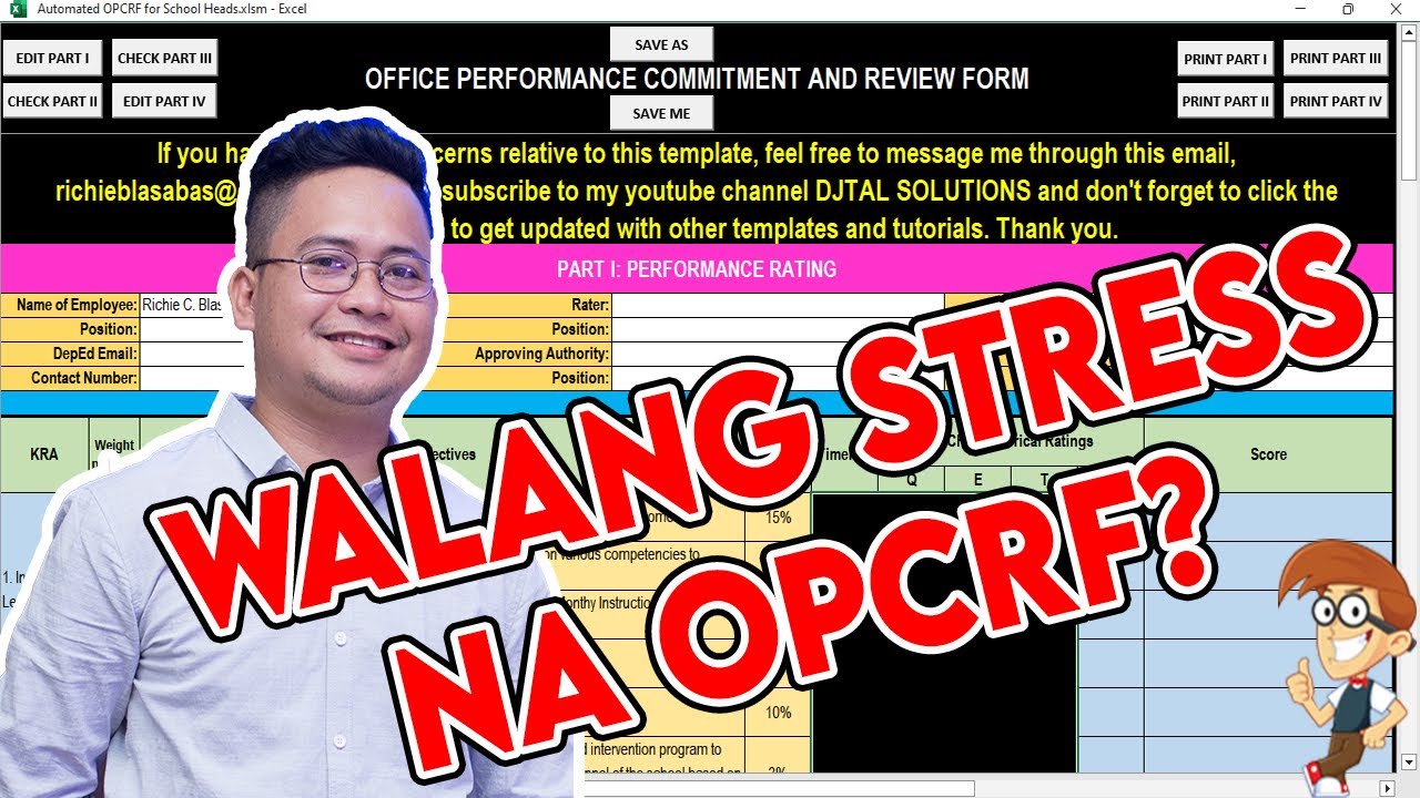 Free Fully Automated OPCRF Template for School Heads - YouTube