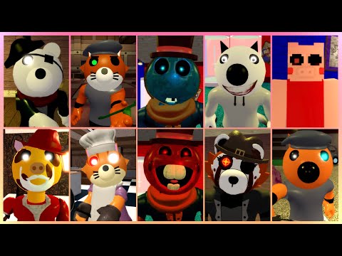 PIGGY RP ALL JUMPSCARES!! 😭🥀 - (all Custom skins part 1) - ROBLOX PIGGY MAPRP!