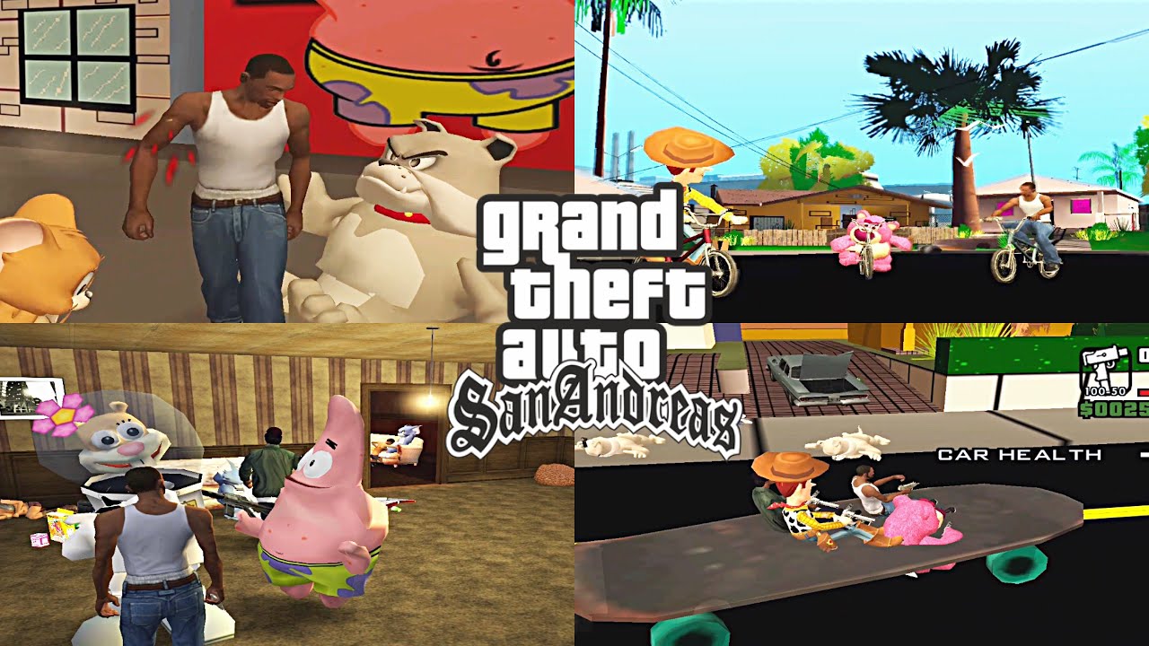 GTA San Andreas Cartoon Mod Showcase Gameplay - YouTube