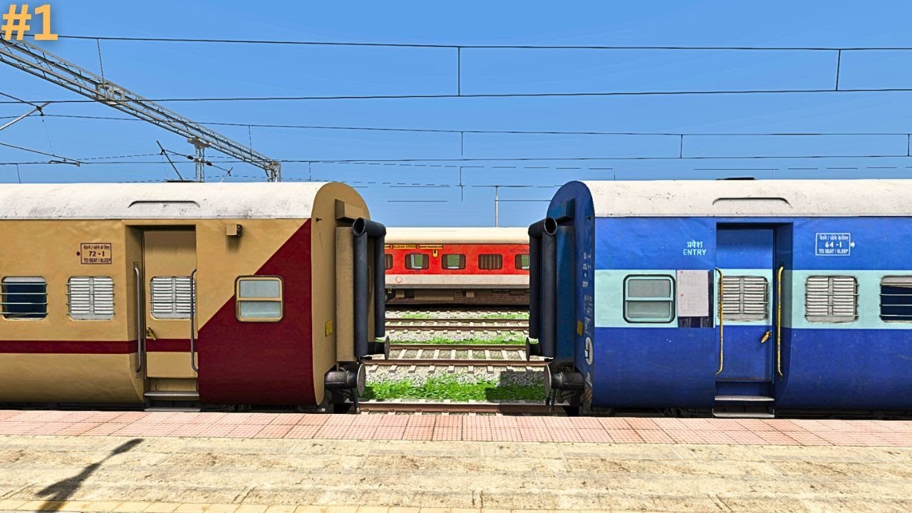 ICF UTKRISHT COUPLING ICF SLEEPER TRAIN | BUMPY RAILROAD | Train ...