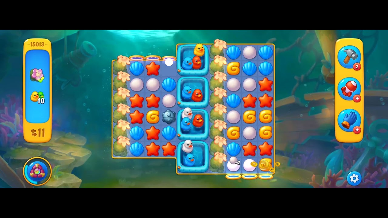Fishdom Easy Level 15013 (with full seashell [Super Lightning ...