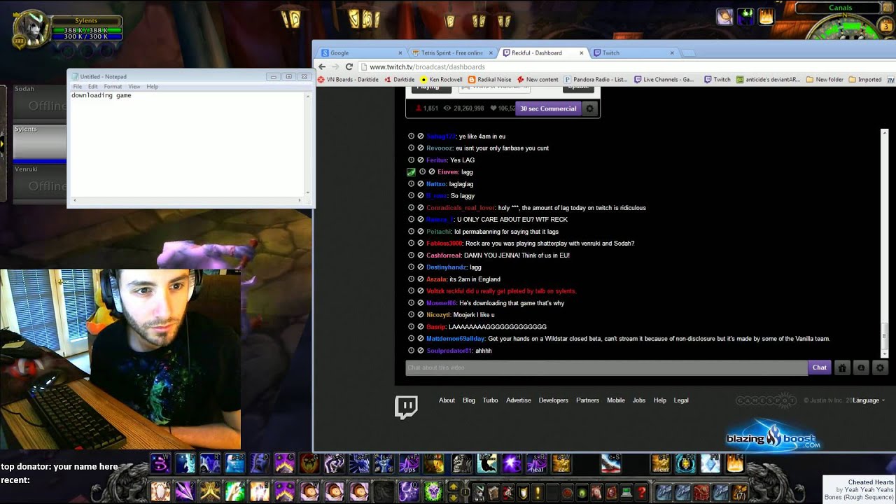 Reckful - streaming watching streams - twitter.com/ByronBernstein for ...