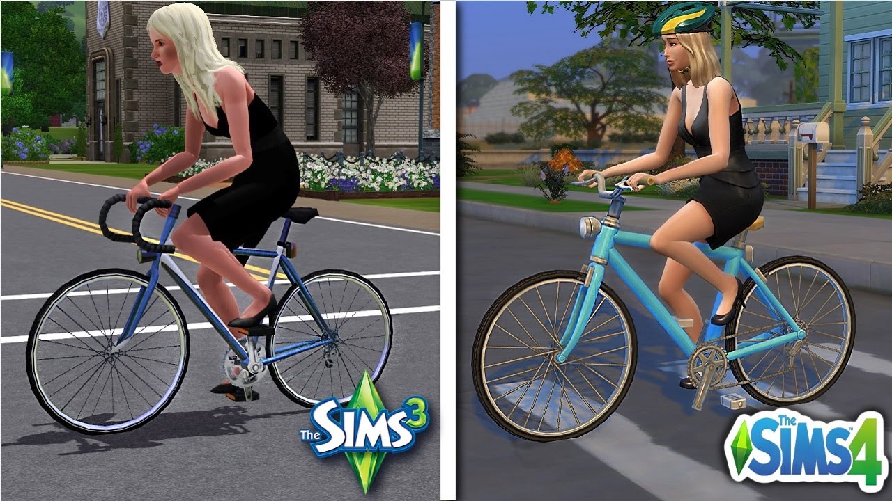 Sims 3 vs Sims 4 - Bicycles - YouTube