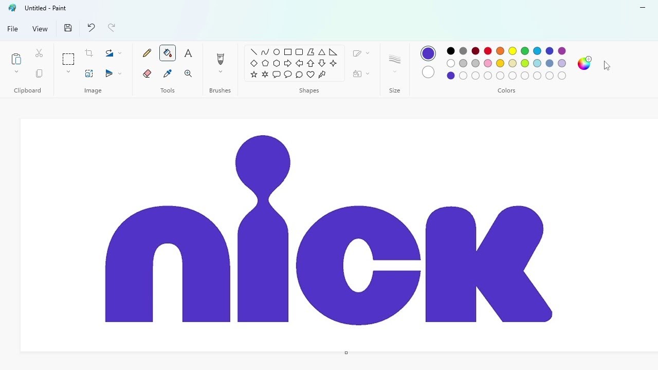 How to draw a violet Nick logo using MS Paint | How to draw on your ...