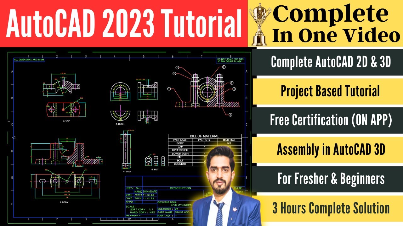 AutoCAD Mechanical Complete Course for Beginners | 2D & 3D - YouTube