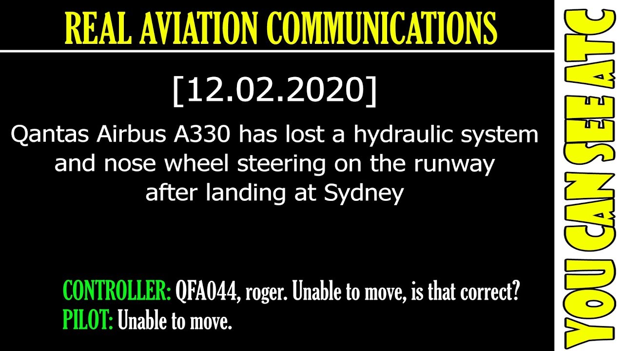 (Real ATC) A Qantas Airbus A330 has lost a hydraulic system and nose ...