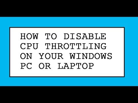 How To Disable CPU Throttling On Your Windows PC Or Laptop - YouTube