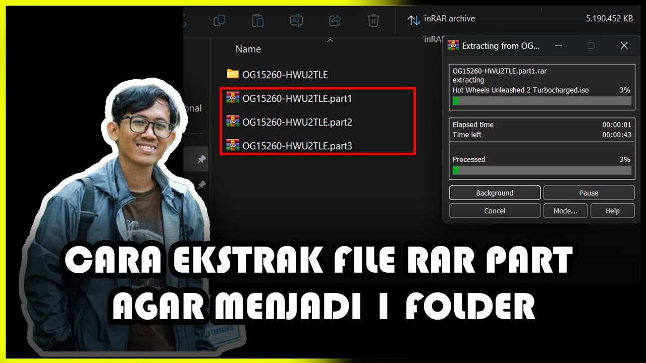 Cara Ekstrak File Rar Part Agar Menjadi 1 Folder - YouTube