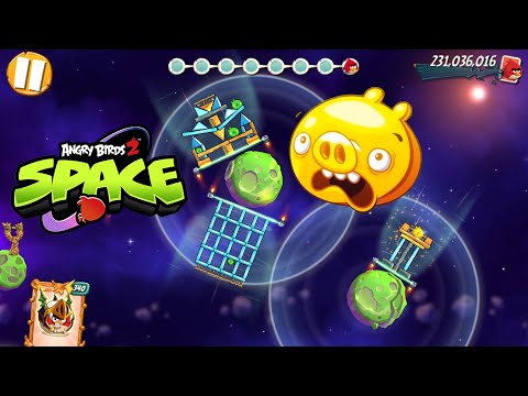 Angry Birds 2 Space Golden Pig Challenge - One Bird Red (8 Rooms)